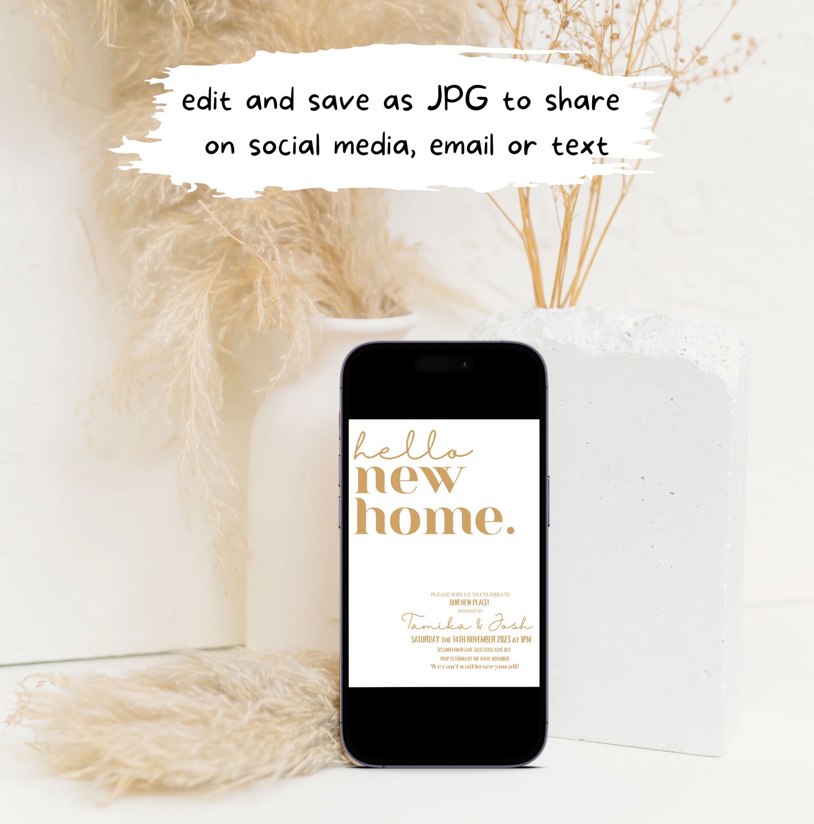 Minimalistic Hello New Home Housewarming Invitation Home Sweet Home - Etsy