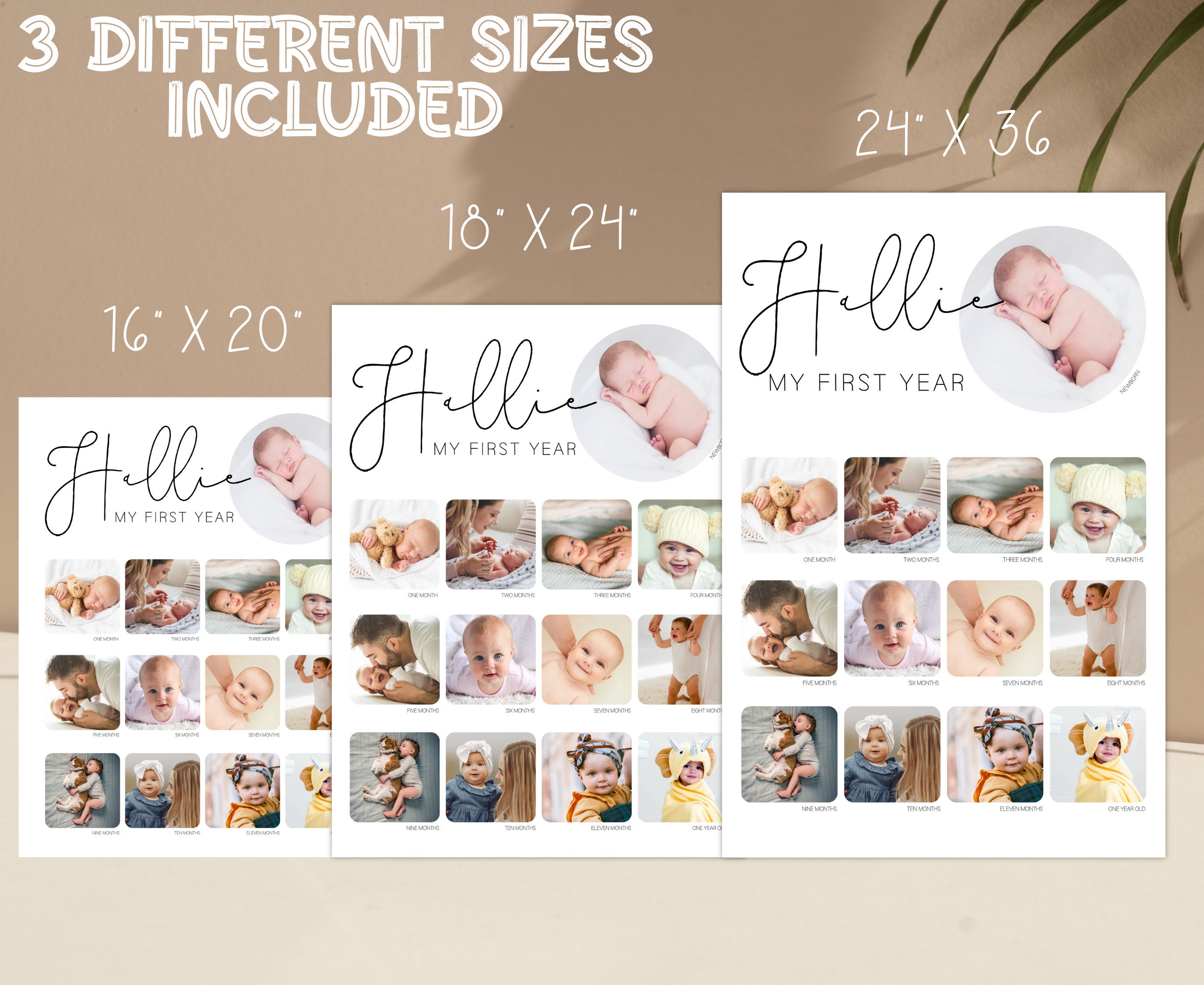 Printable Babys First Birthday Photo Collage Poster First Birthday ...