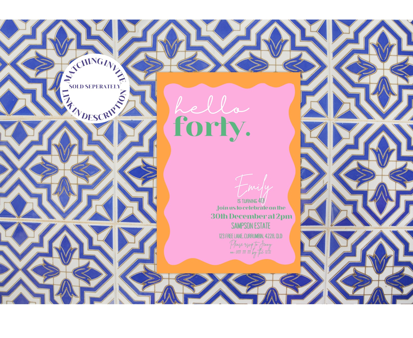 Printable Wavy Birthday Place Cards Editable Retro Custom Name - Etsy ...