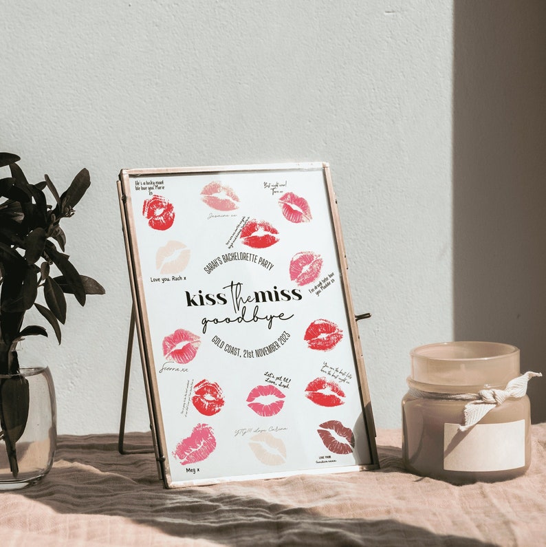 Kiss the Miss Goodbye Custom Hens Party Game Hens Night Supplies ...