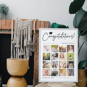 Graduation Announcement 2023 Photo Collage Printable Modern Graduate ...