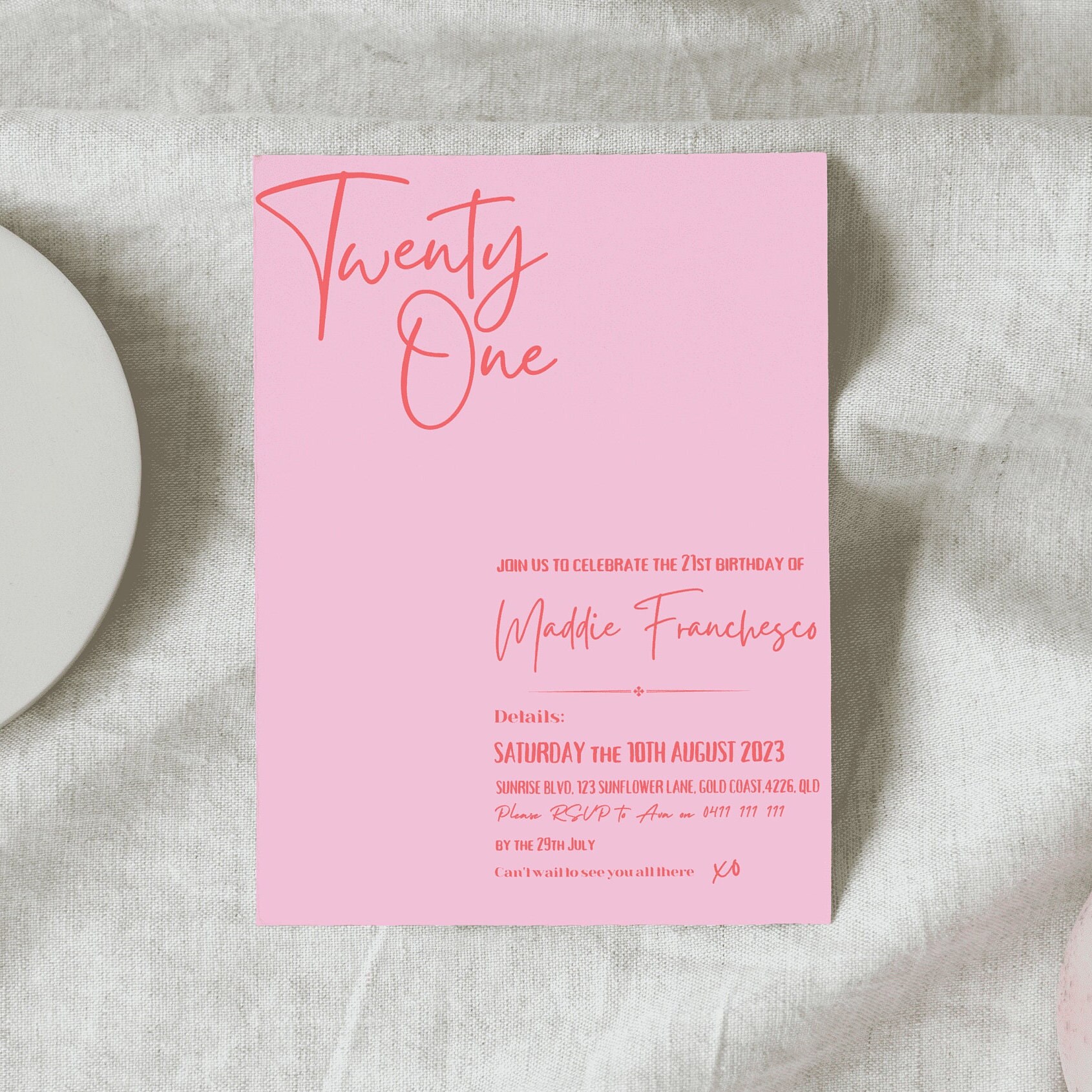 21st Birthday Invitation Printable Template 21st Birthday Party ...