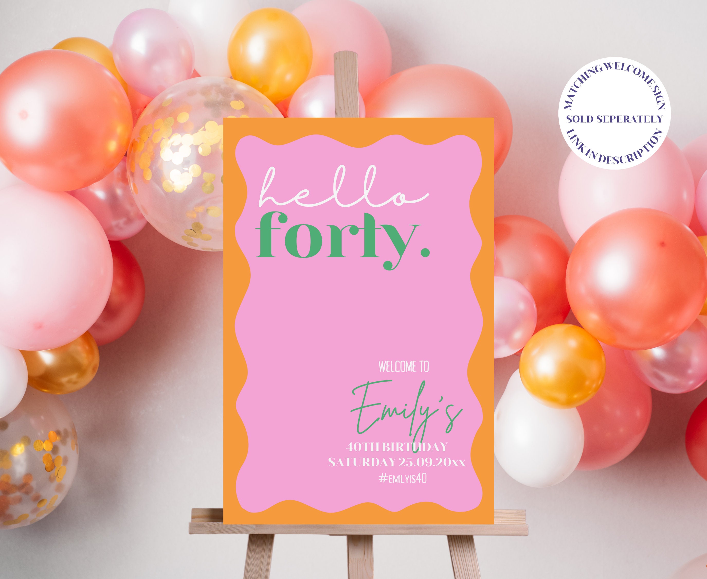 Printable Wavy Birthday Place Cards Editable Retro Custom Name - Etsy ...