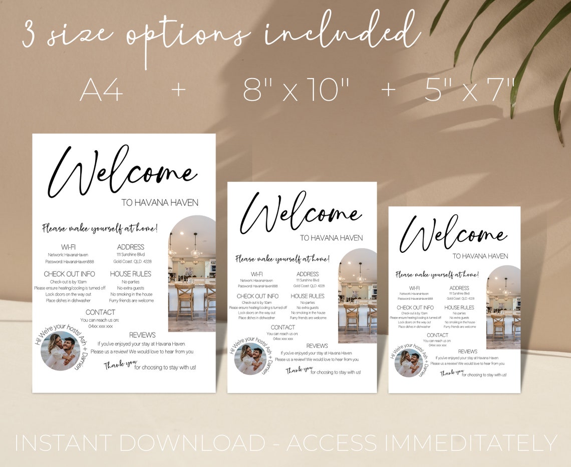 Airbnb Welcome Sign Printable Airbnb Signs Beach House Sign House Rules ...
