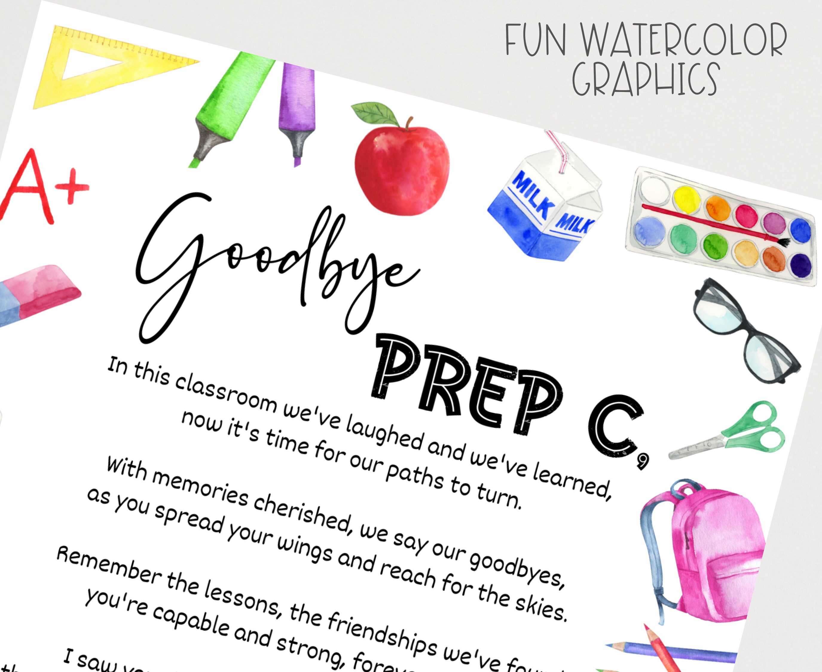 Goodbye Letter From Teacher Personalized Student Gifts End of Year ...