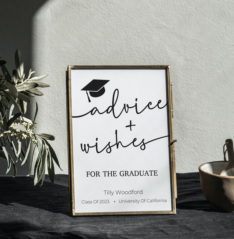 Words of Wisdom Graduation Sign Template Printable Graduation Party ...