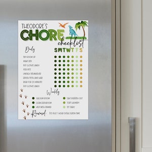 Dinosaur Chore Chart Printable Editable Family Chore Chart Kids ...
