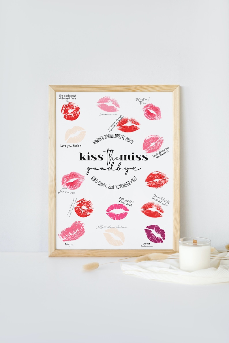 Kiss the Miss Goodbye Custom Hens Party Game Hens Night Supplies ...