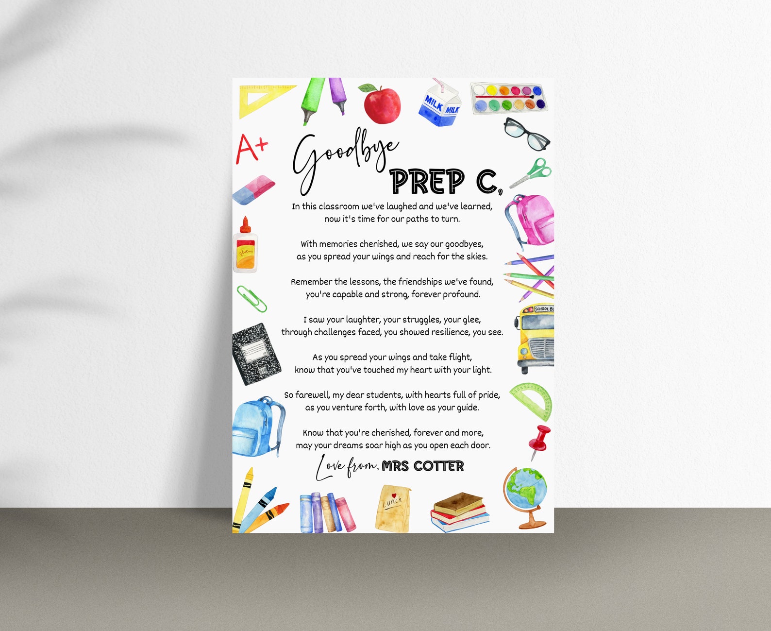 Goodbye Letter From Teacher Personalized Student Gifts End of Year ...