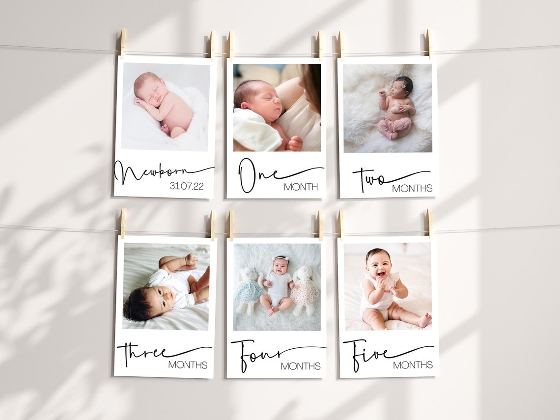 Printable Babys 1st Year Monthly Milestone Cards First - Etsy