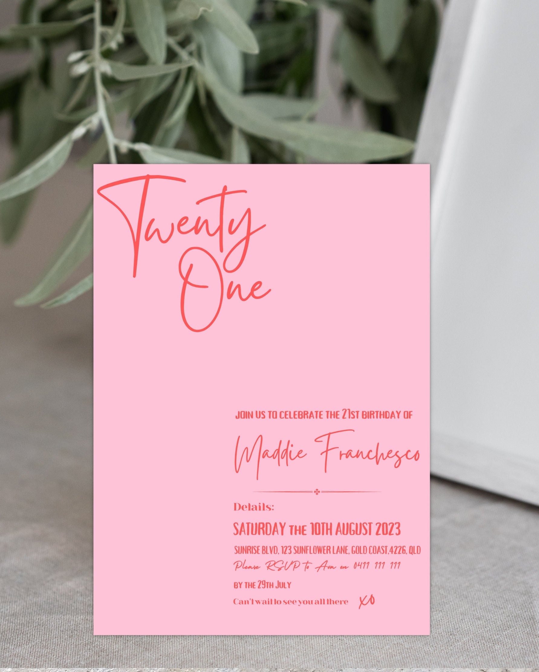 21st Birthday Invitation Printable Template 21st Birthday Party ...