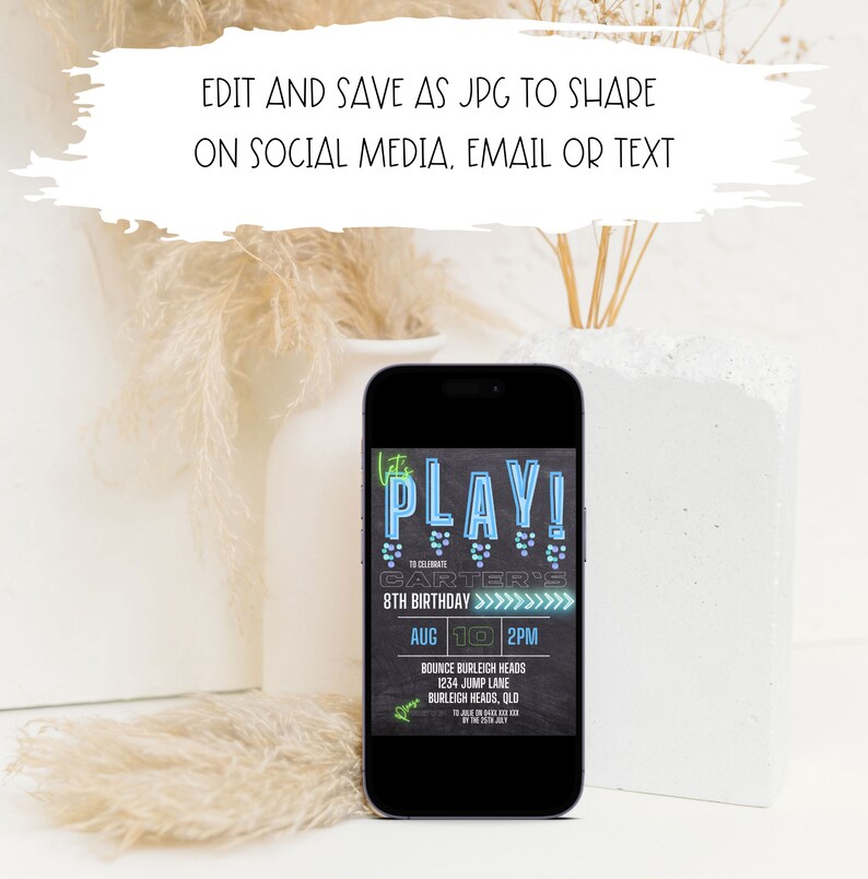 Printable Play Birthday Invitation Indoor Playground Invitation Jump ...