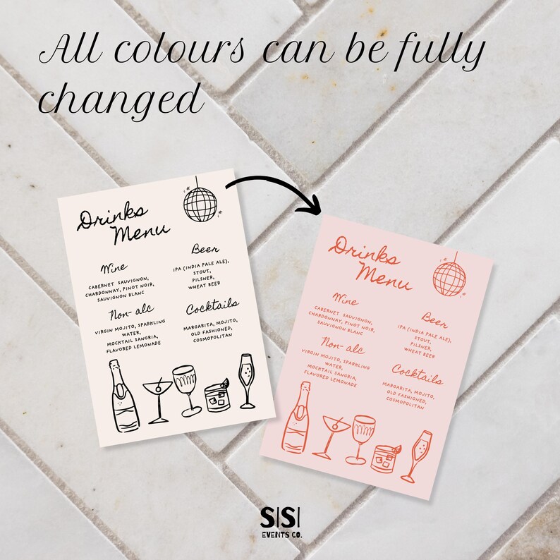 Hand Drawn Bar Drinks Menu Template Hand Drawn Scribble Illustration ...