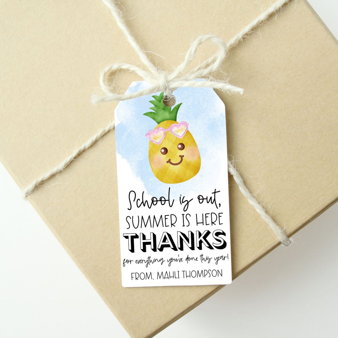 Printable Thank You Teacher Gift Tag Summer Teacher Appreciation Gift ...