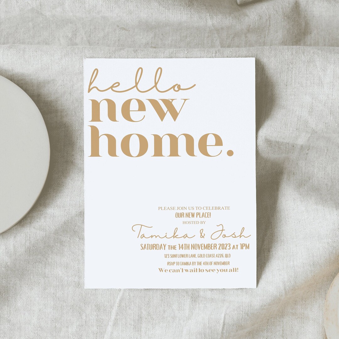 Minimalistic Hello New Home Housewarming Invitation Home Sweet Home - Etsy