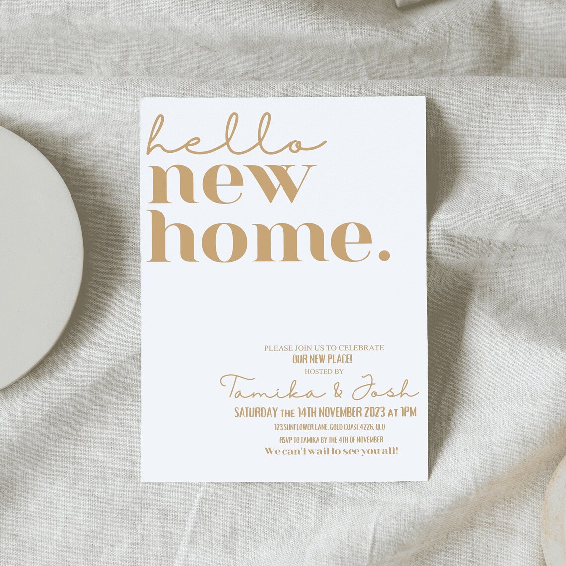 Minimalistic Hello New Home Housewarming Invitation Home Sweet Home - Etsy