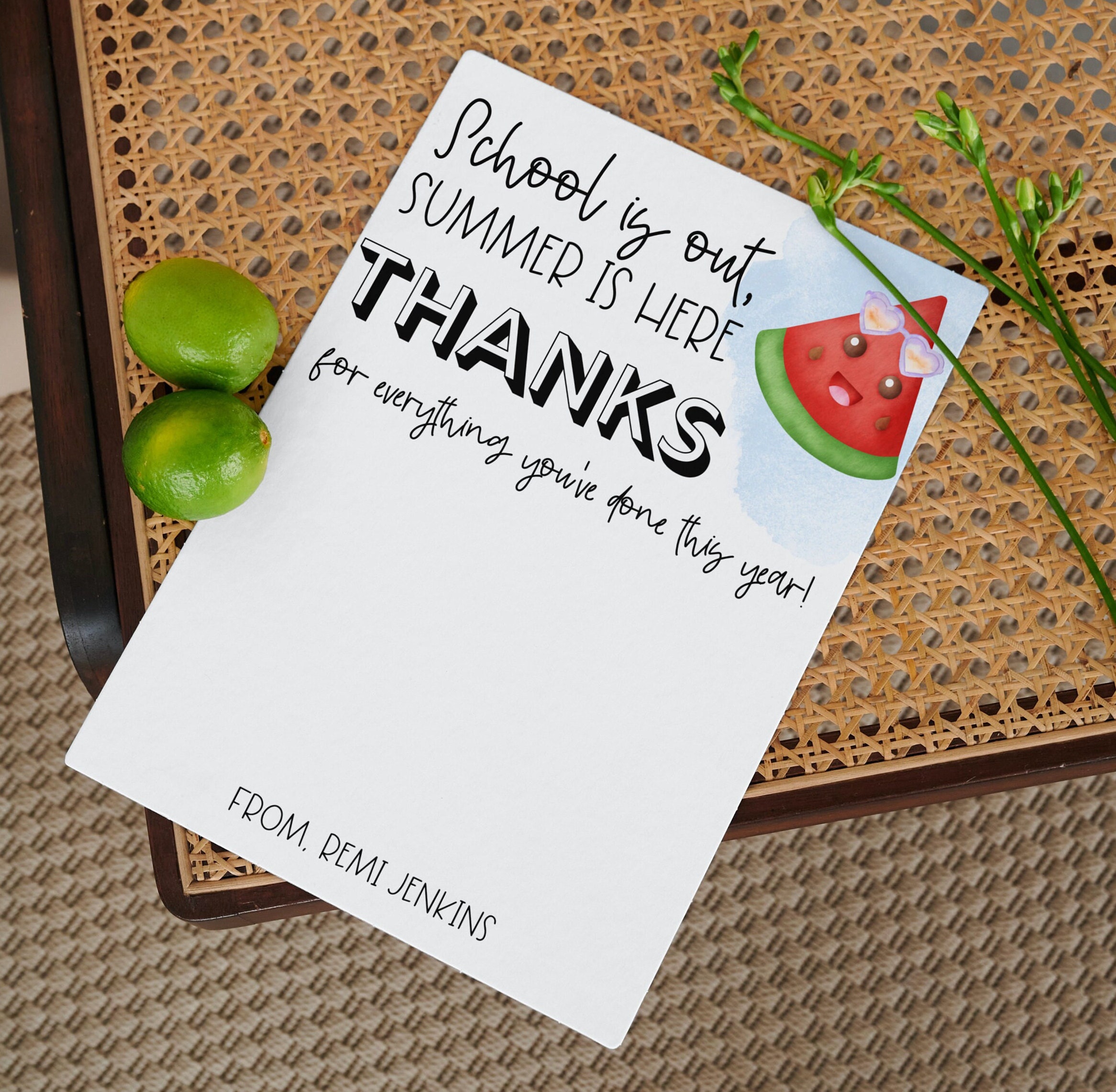 Summer Teacher Appreciation Gift Card Holder Template End of Year Thank ...