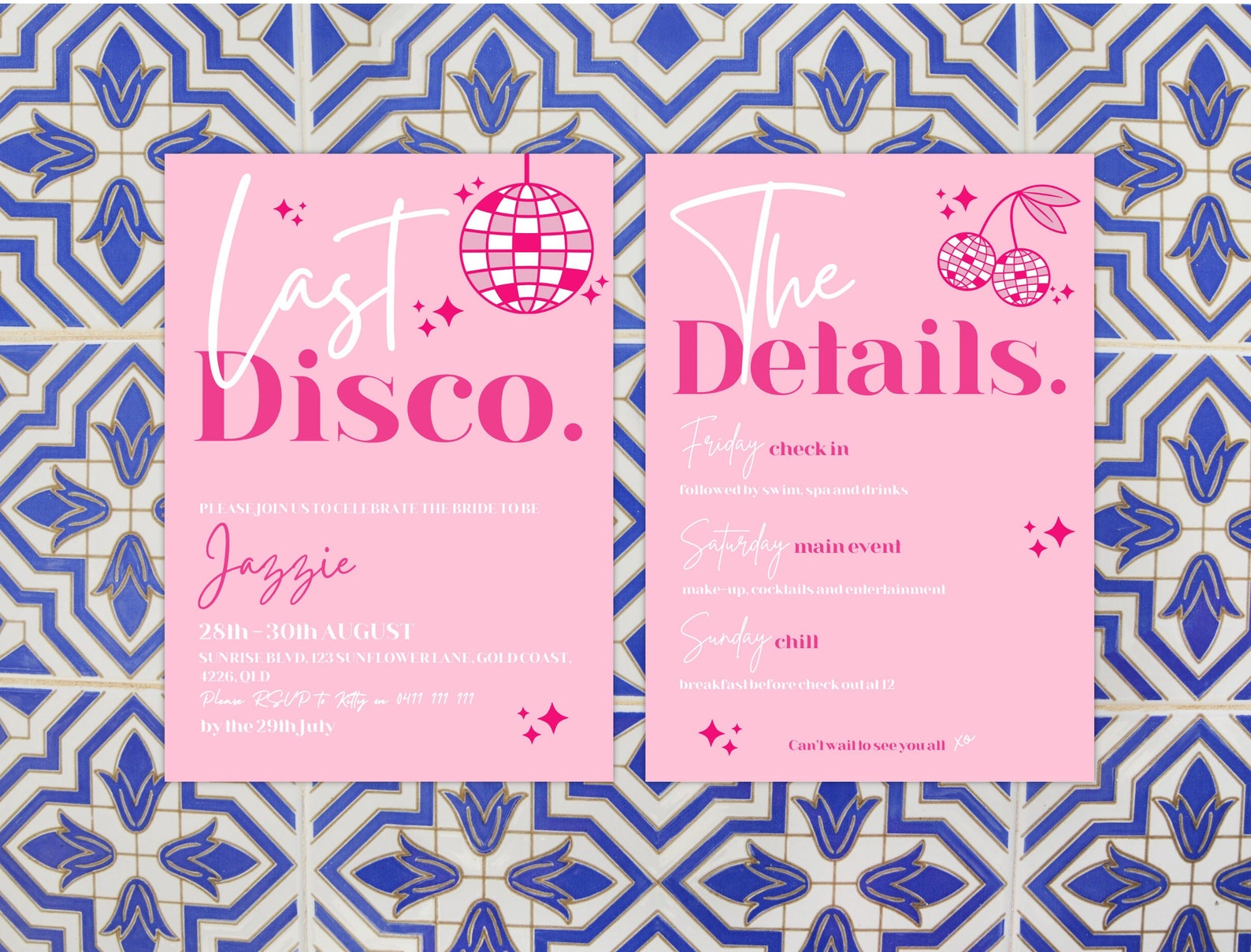 Last Disco Bachelorette Party Invitation Printable Disco Themed ...