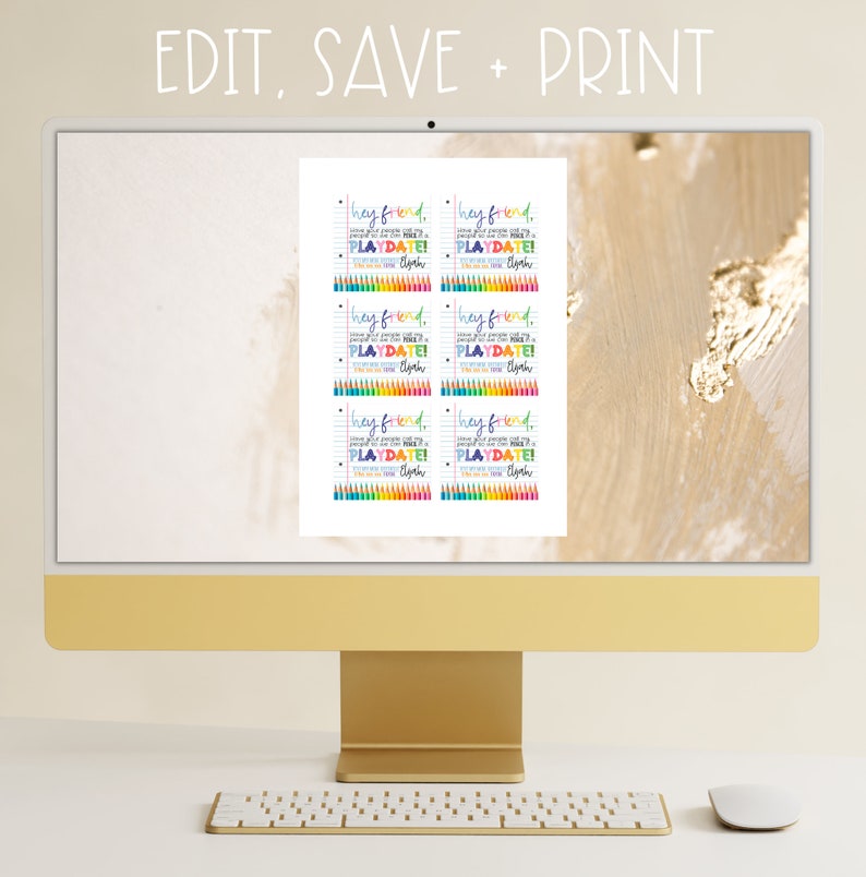 Editable Kids Playdate Cards Printable Schools Out Contact Card Keep in ...