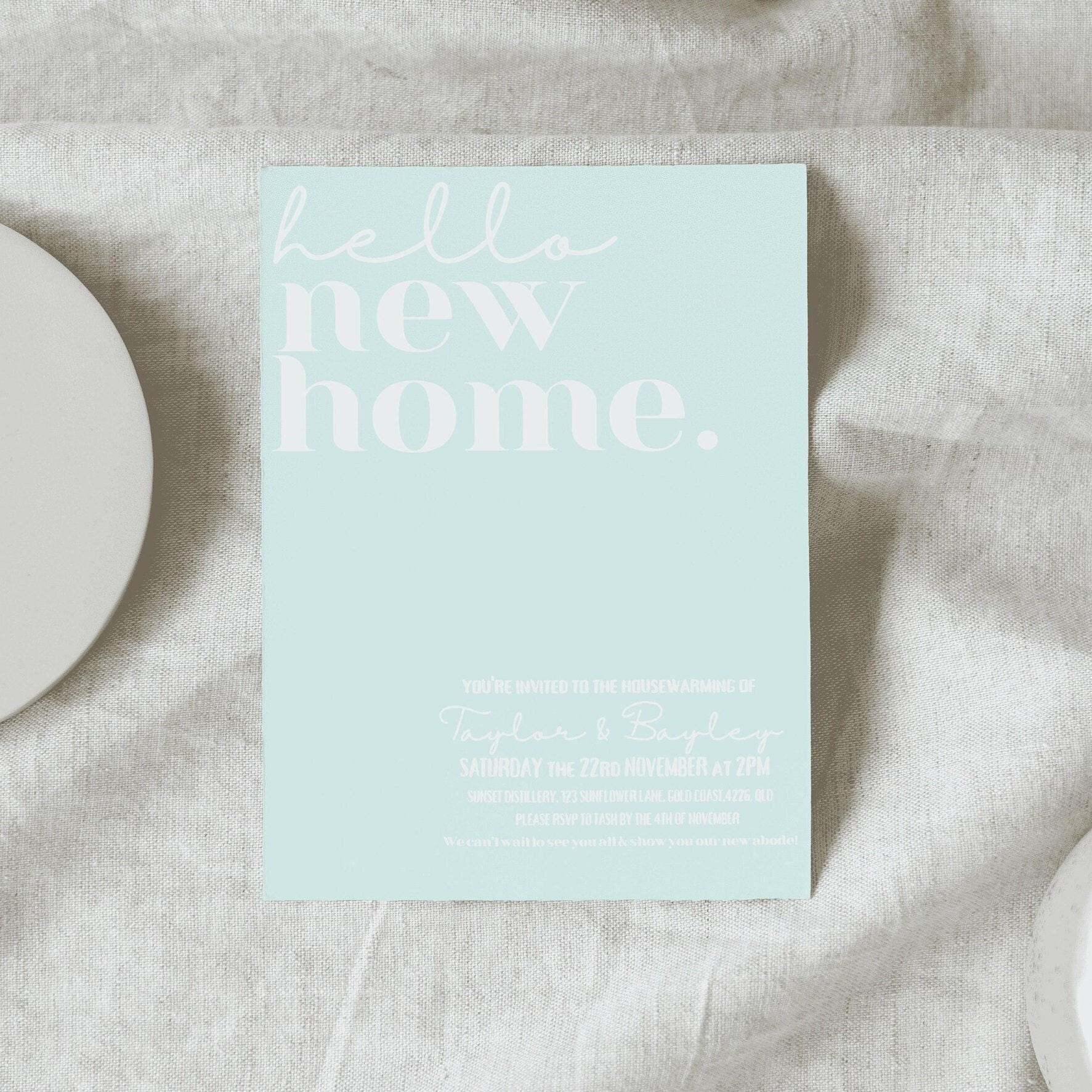 Simple Hello New Home Housewarming Invitation Home Sweet Home - Etsy ...