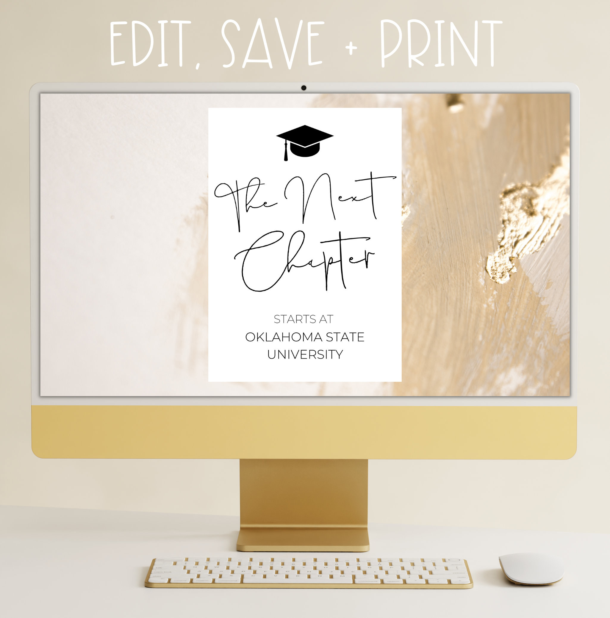 The Next Chapter Sign Printable Template Custom Graduation Party ...