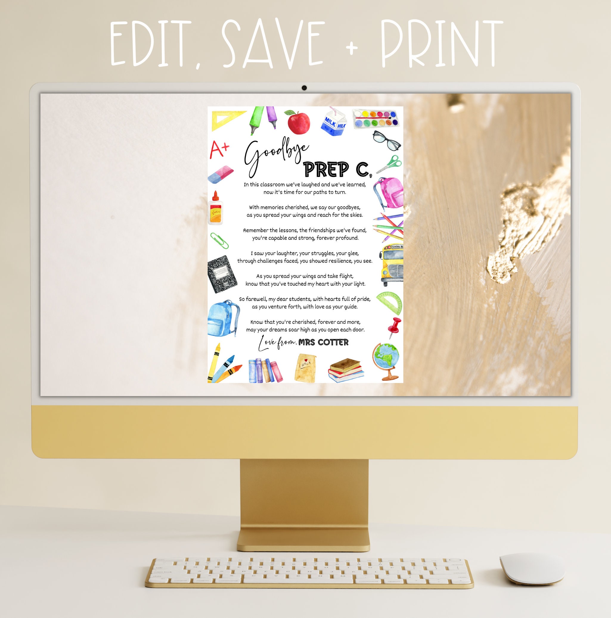 Goodbye Letter From Teacher Personalized Student Gifts End of Year ...