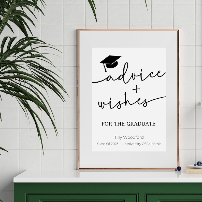Words of Wisdom Graduation Sign Template Printable Graduation Party ...