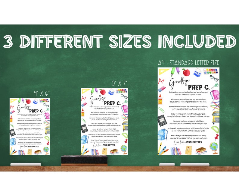 Goodbye Letter From Teacher Personalized Student Gifts End of Year ...