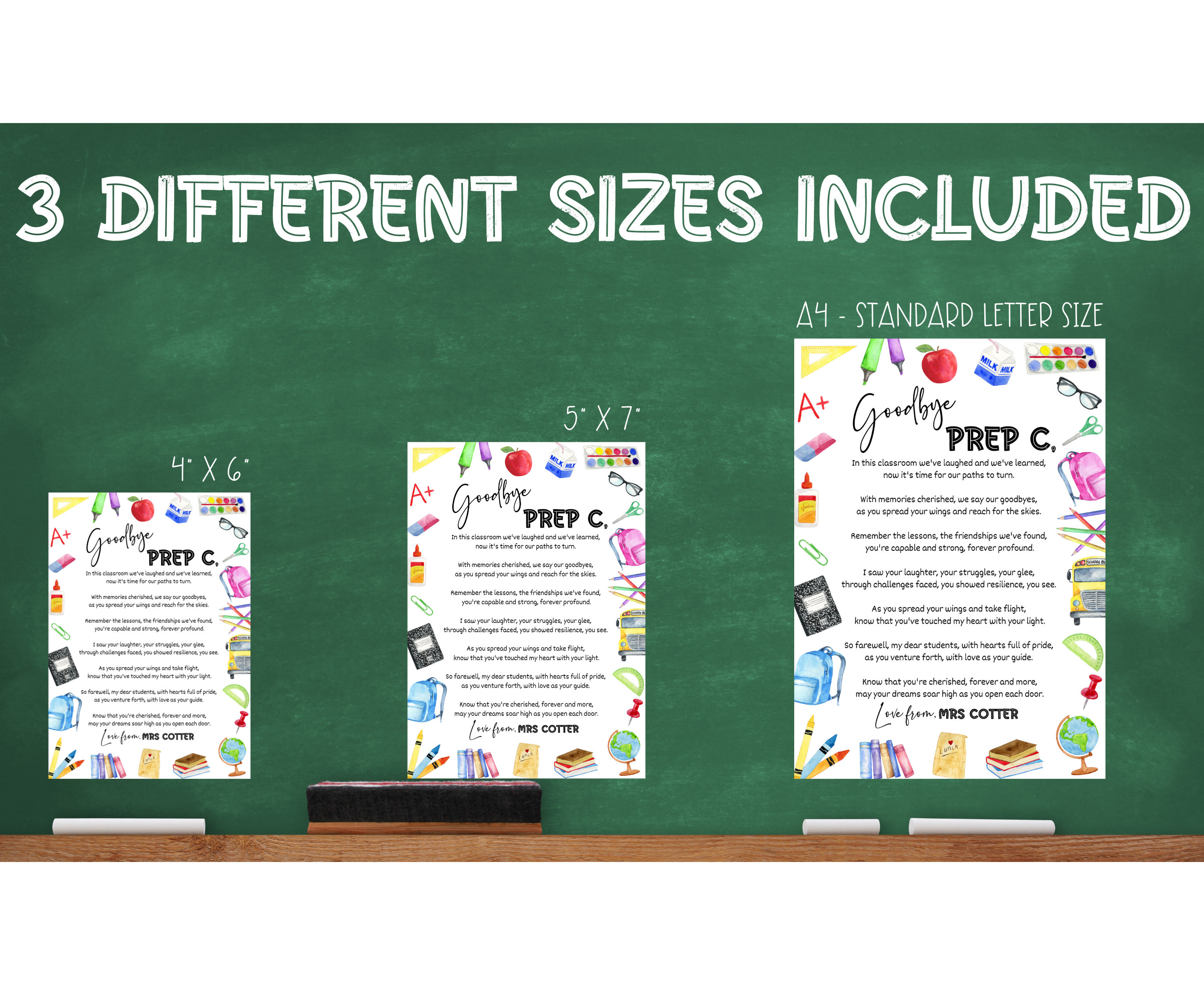 Goodbye Letter From Teacher Personalized Student Gifts End of Year ...