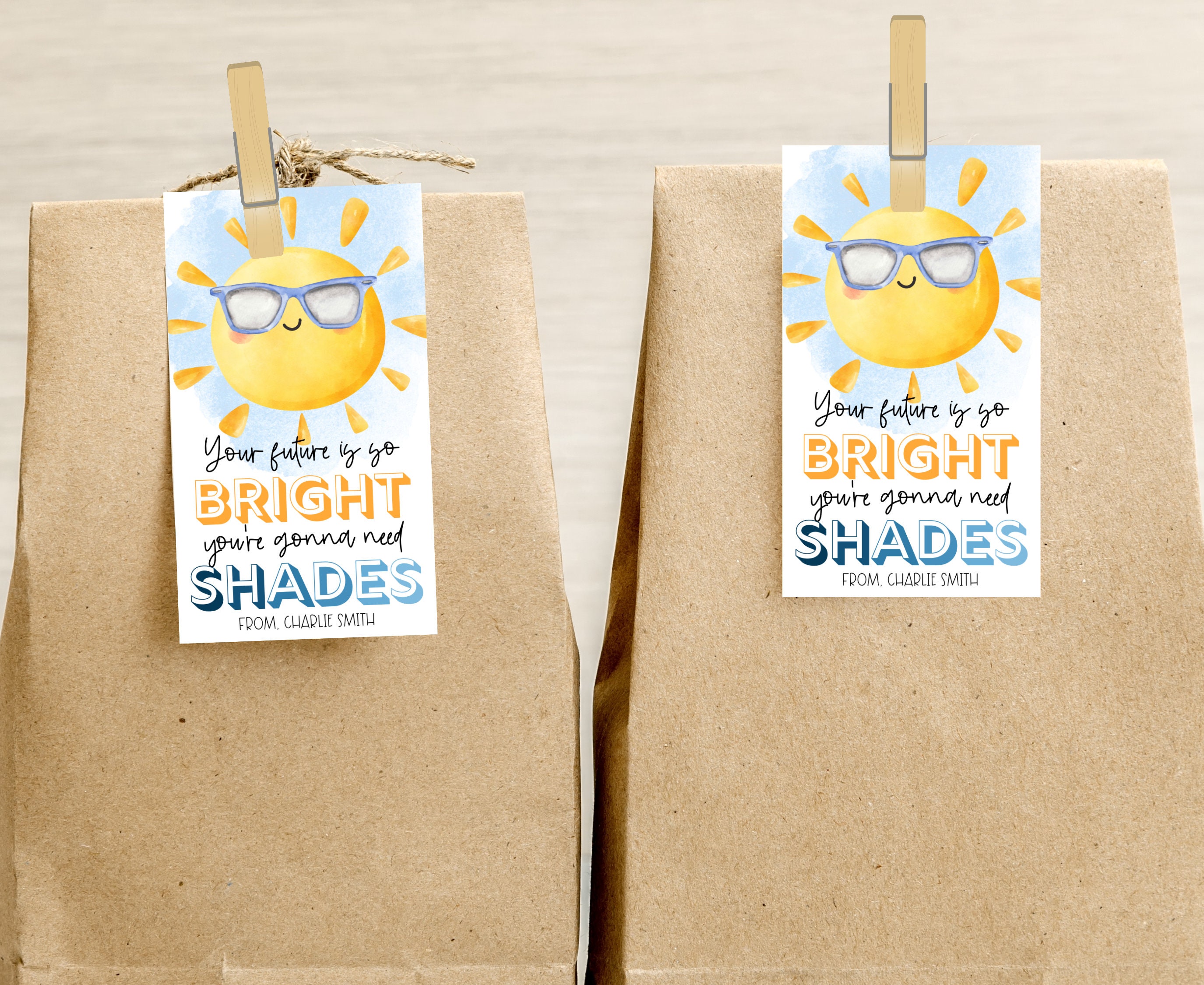 Future so Bright You're Gonna Need Shades Favor Tags Graduation ...