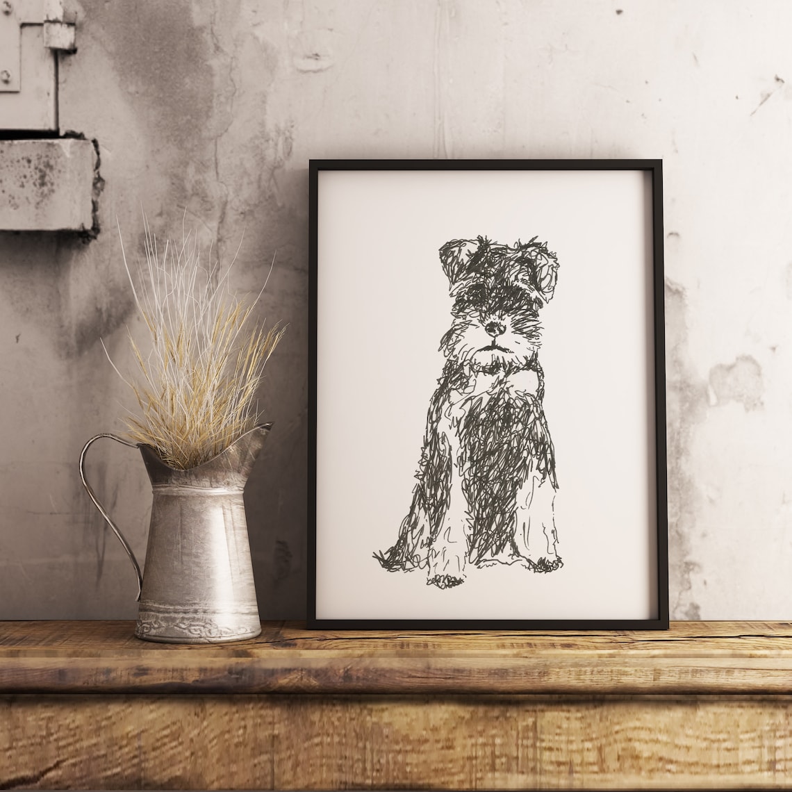 Schnauzer Scruffy Dog Art Print - Etsy