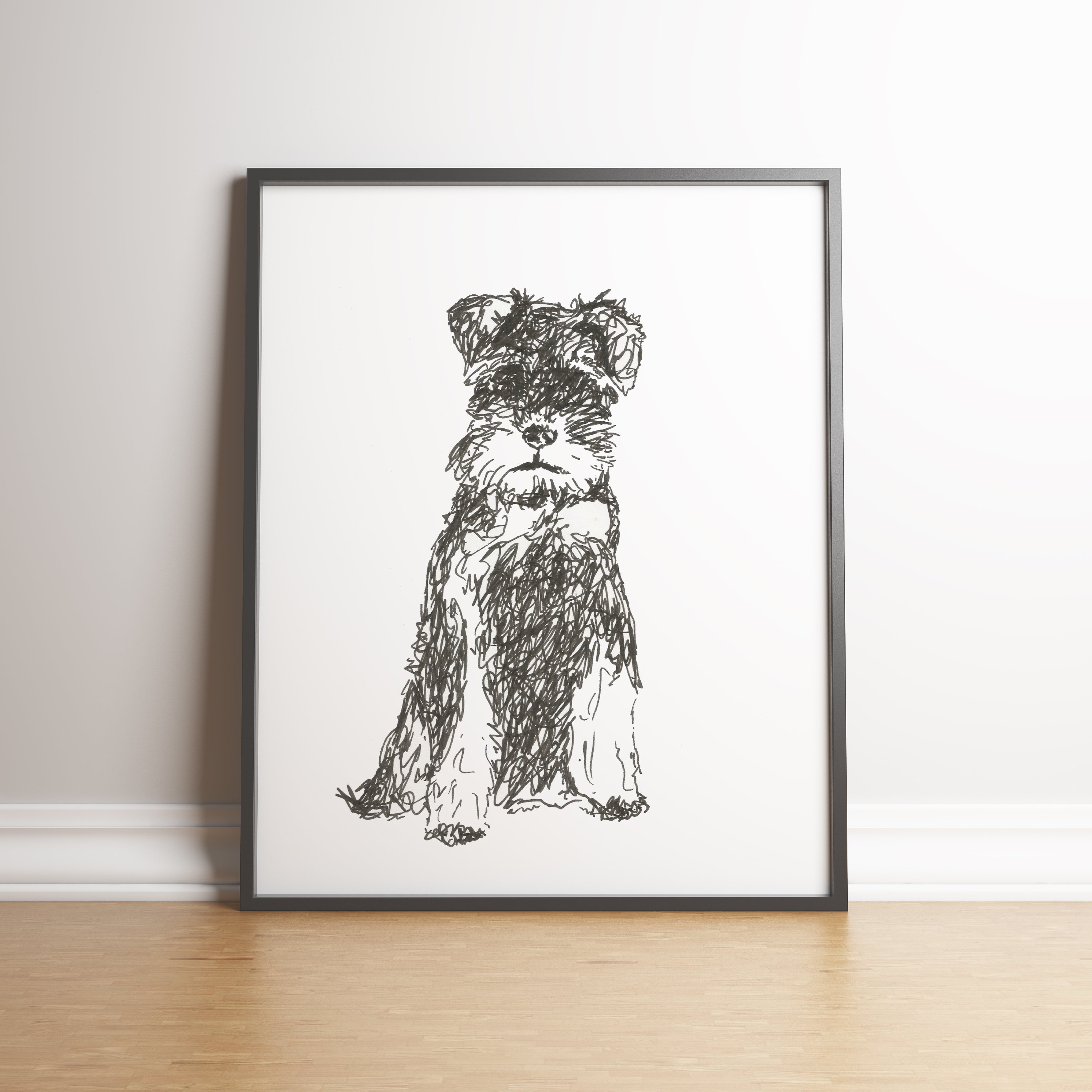 Schnauzer Scruffy Dog Art Print | Etsy