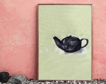 Teapot Line Art, Teapot Print, Abstract Teapot Wall Decor, Minimalist ...