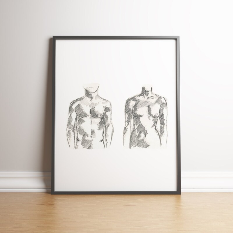 Female Torso Drawing - Etsy