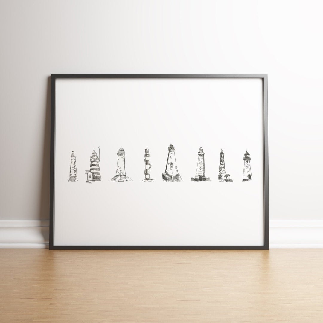Lighthouse Print Bathroom Wall Art - Etsy