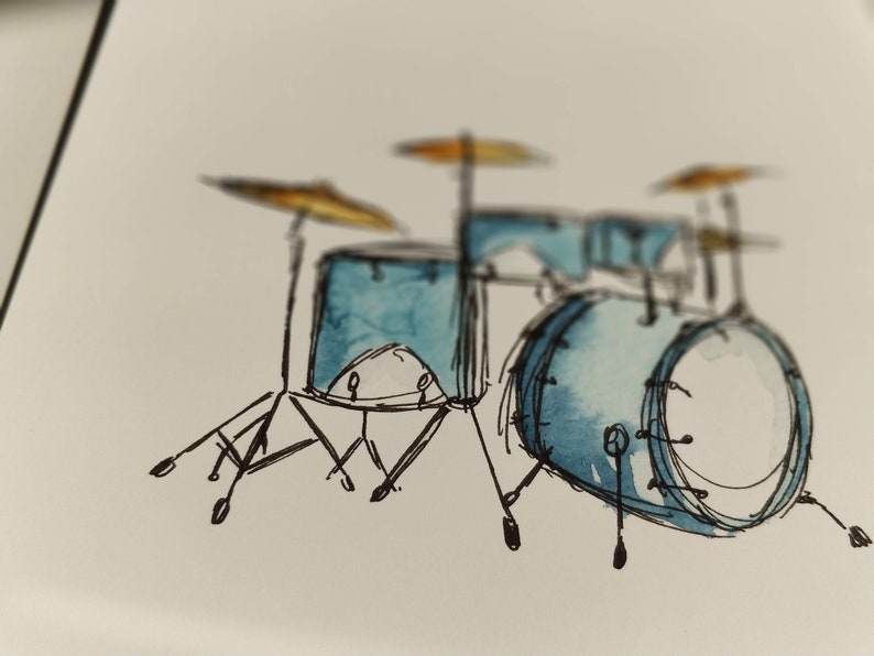 Drum Set Art Print | Etsy UK