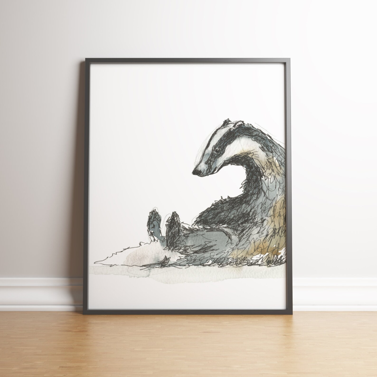 Badger Art Print | Etsy