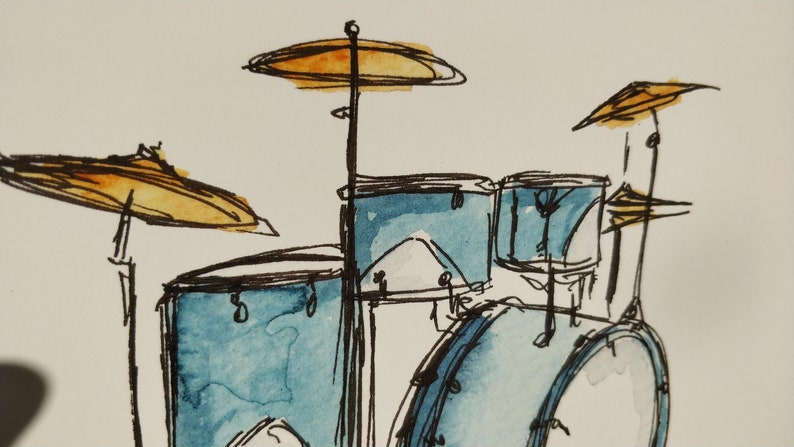 Drum Set Art Print | Etsy UK