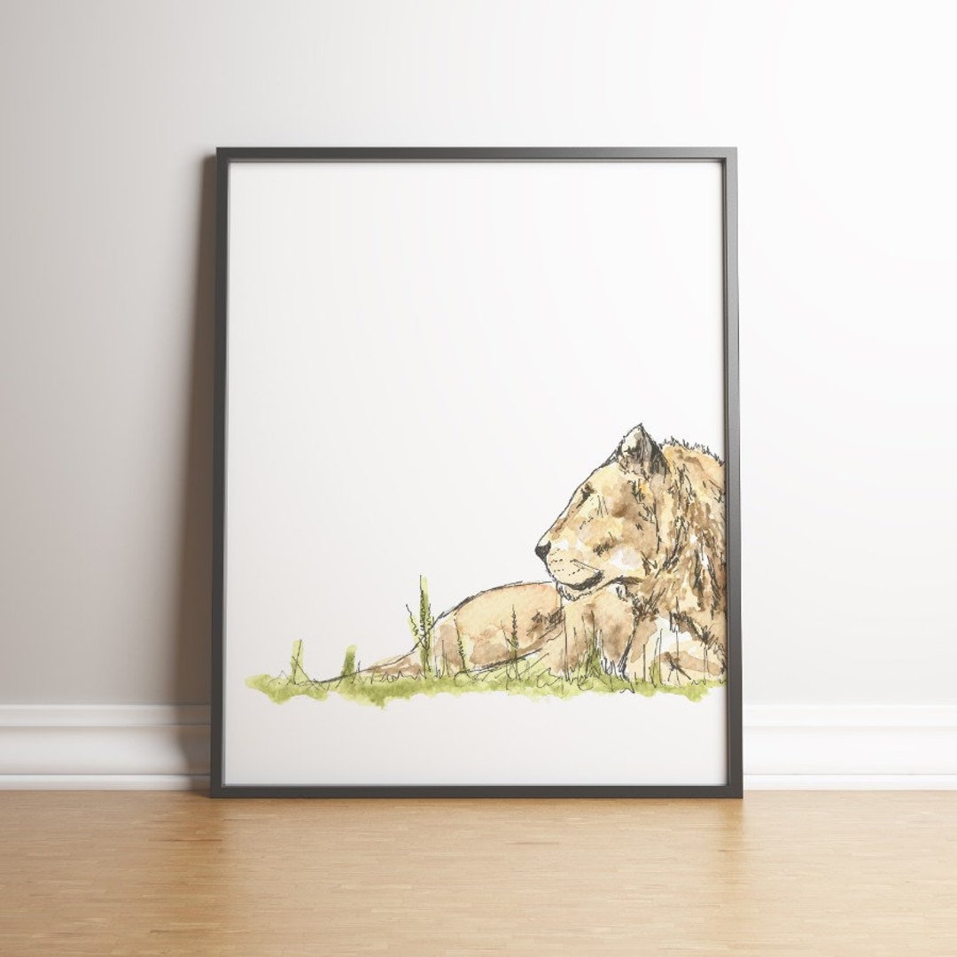 Lion Print - Etsy