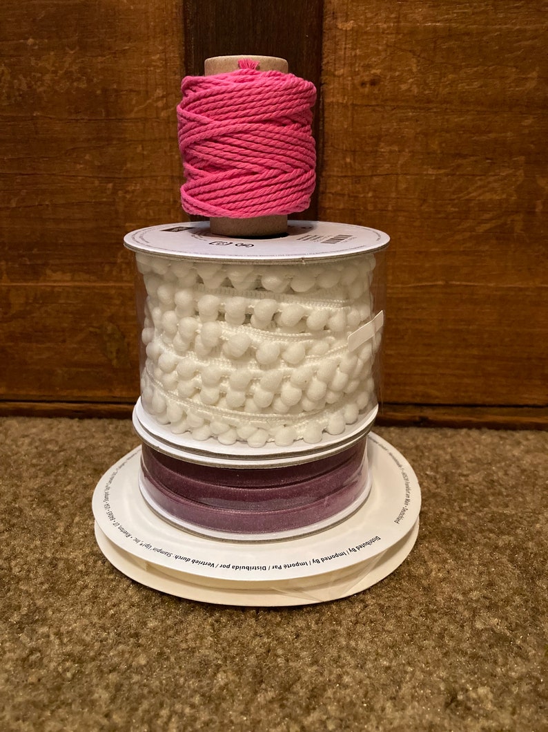 Stampin' Up Brand Embellishments Velvet Ribbon, Bakers Twine, and Pom ...