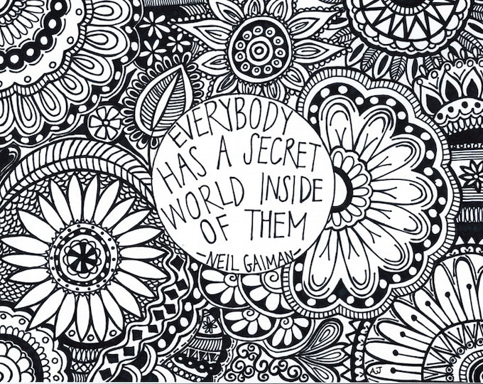 Secret World 8.5x11 Ink Drawing, Card-stock Print - Etsy