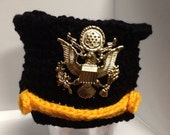 Items similar to Newborn Crocheted Army Officer Hat on Etsy