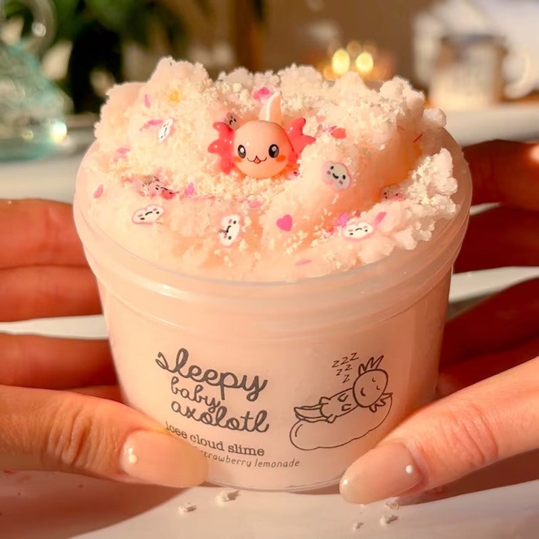 Sleepy Baby Axolotl Slime. Icee Cloud Slime. Strawberry Lemonade ...