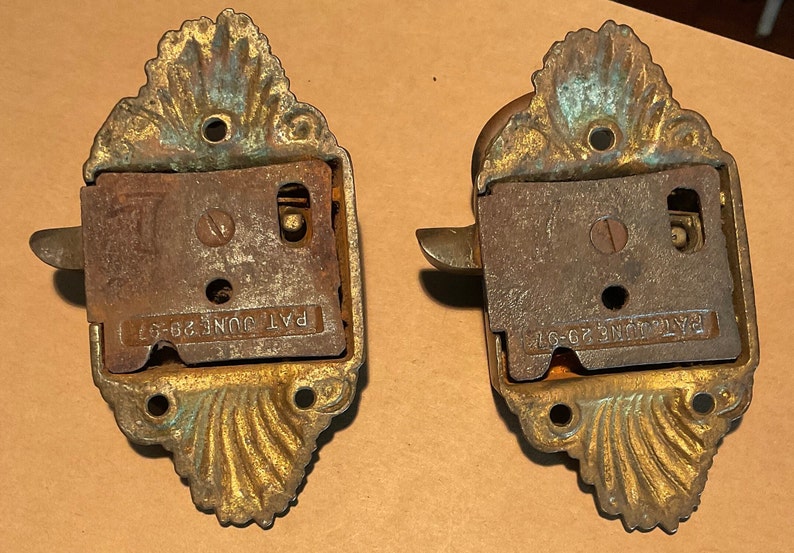Victorian Antique Brass Ice Box Lock Latches Architectural Hardware1897 ...