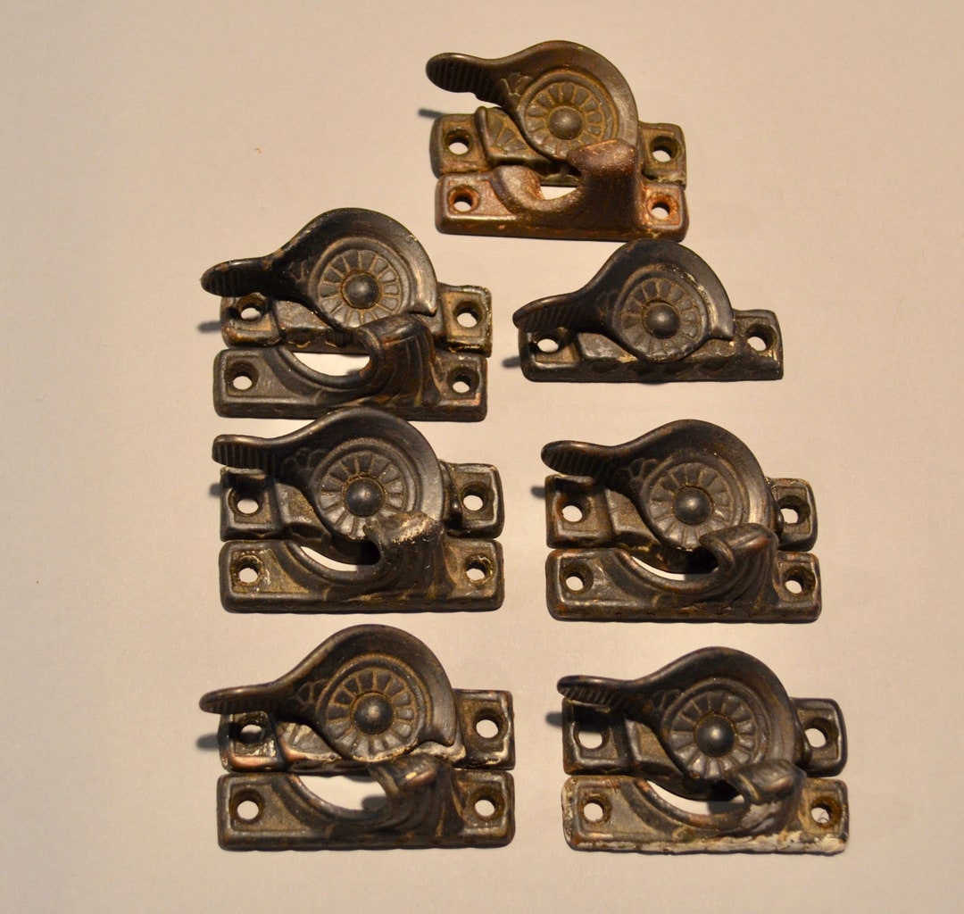 6 Antique Victorian Brass Window Sash Locks Architectural Window ...