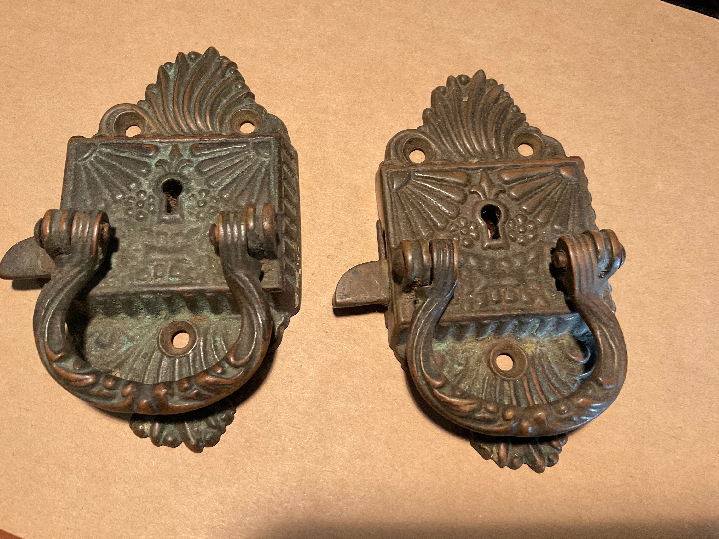 Victorian Antique Brass Ice Box Lock Latches Architectural Hardware1897 ...