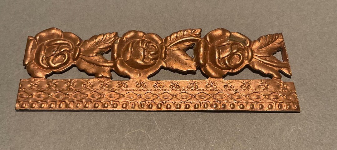 Antique Decorative Rose Leaf Copper Plated Steel Architectural Banding ...