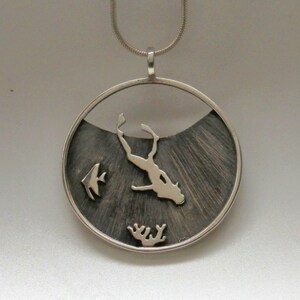 Woman Diver Necklace, Underwater Jewelry, Scuba Diver Girl Gift - Etsy