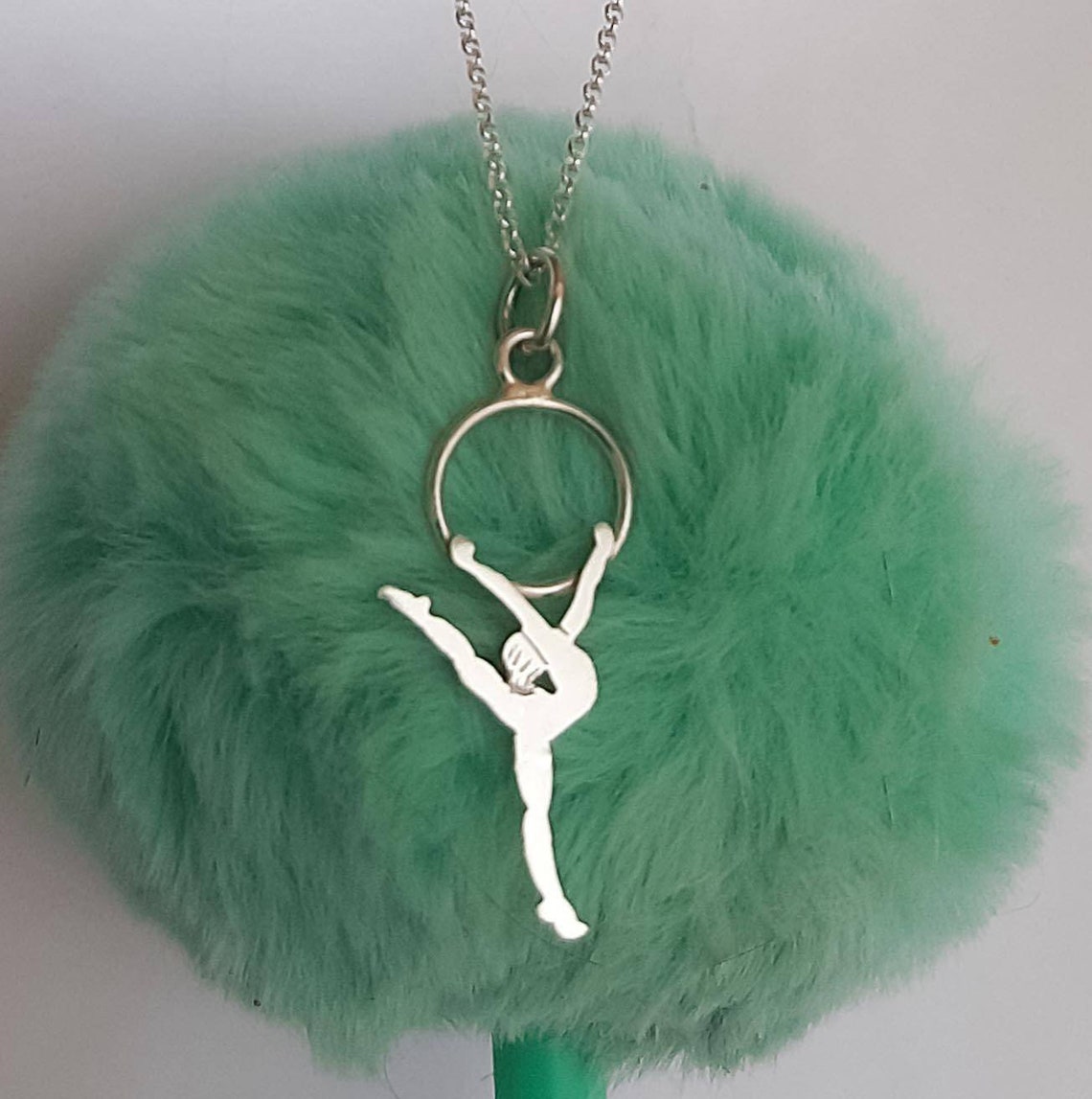 Silver Rhythmic Gymnastics Pendant, Gift for Girls Gymnasts, Handmade ...