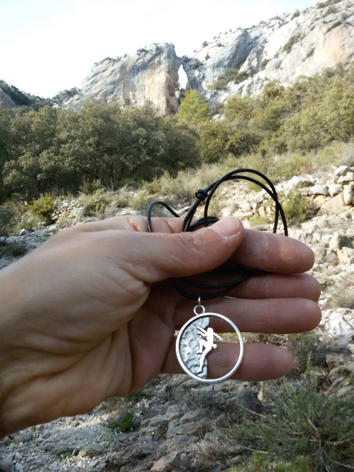 Silver Climber Necklace, Handmade Rock Climbing Jewelry - Etsy